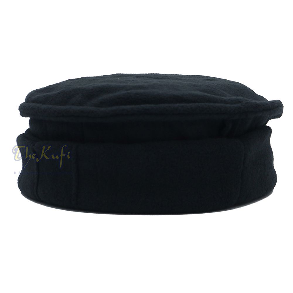 Black Stretchable Faux Wool Pakol Mujahidin Afghani Soft Kufi Hat ...
